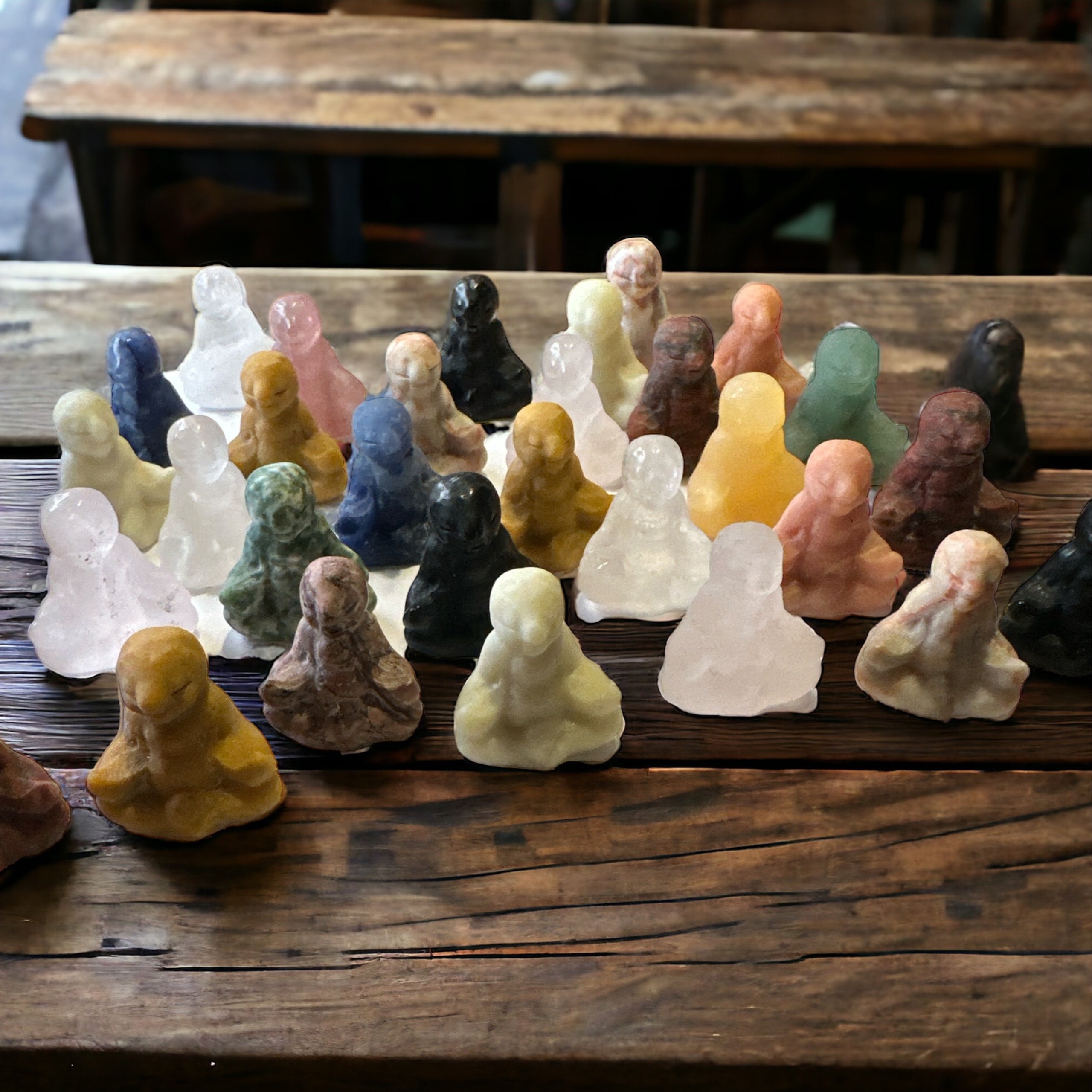 Mini Sloth Yogis carvings | Touch of the Earth Healing, LLC